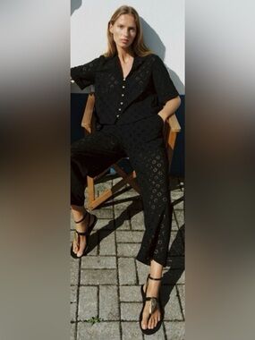 Zara | Tops | New Zara Eyelet Cut Work Embroidery No Discount This Top ...
